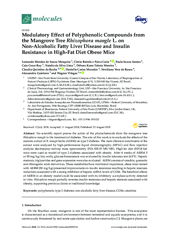 (PDF) Modulatory Effect of Polyphenolic Compounds from the Mangrove ...