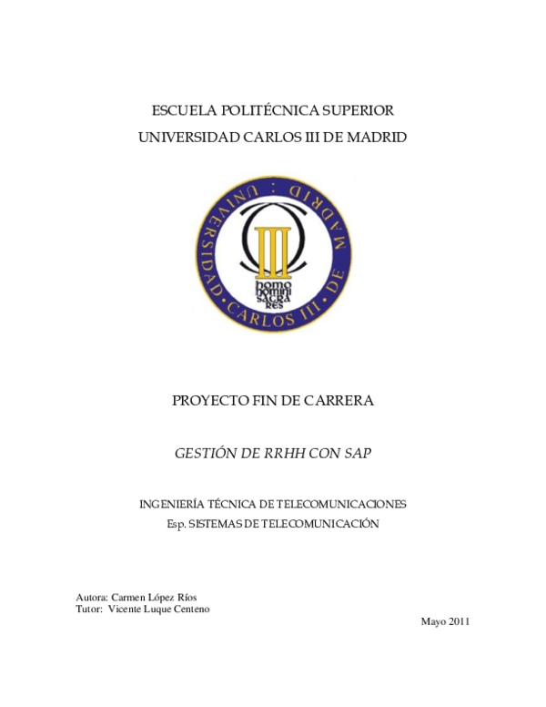 (PDF) Gestión de RRHH con SAP