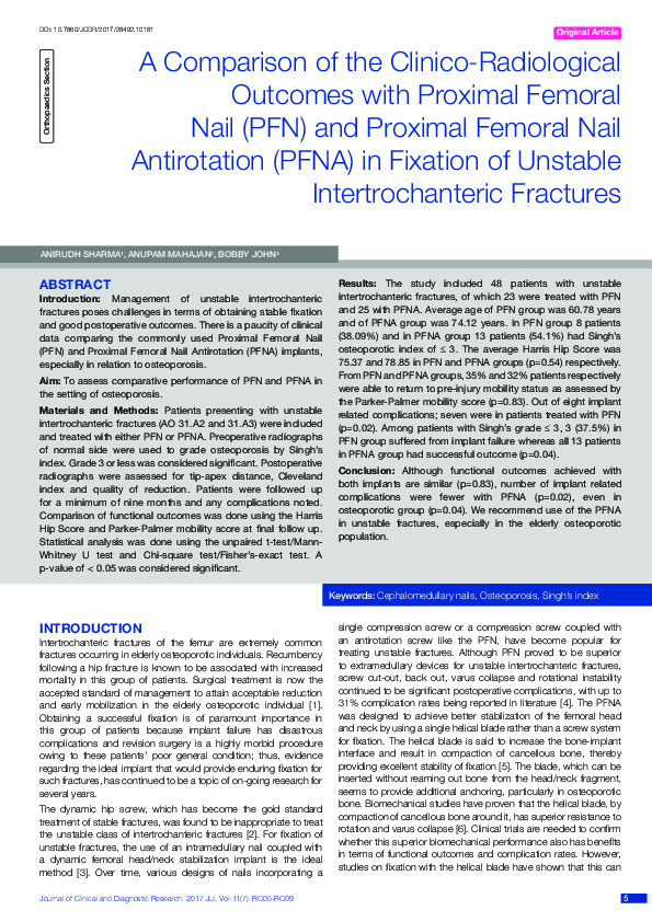 (PDF) A Comparison of the Clinico-Radiological Outcomes with Proximal ...