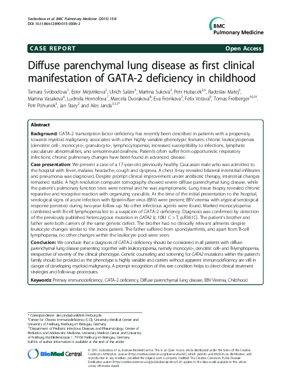 (PDF) Diffuse parenchymal lung disease as first clinical manifestation ...