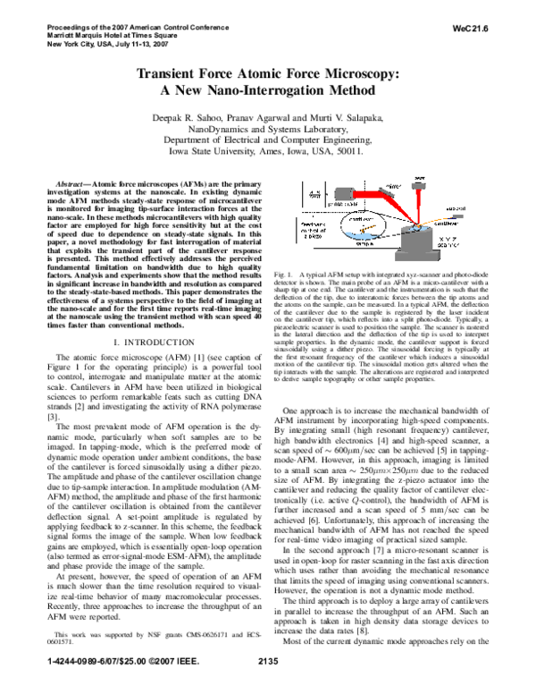 (PDF) Transient Force Atomic Force Microscopy: A New Nano-Interrogation Method
