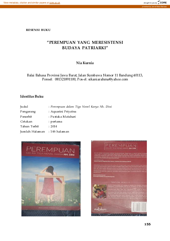 (PDF) Resensi Buku: “Perempuan Yang Meresistensi Budaya Patriarki”
