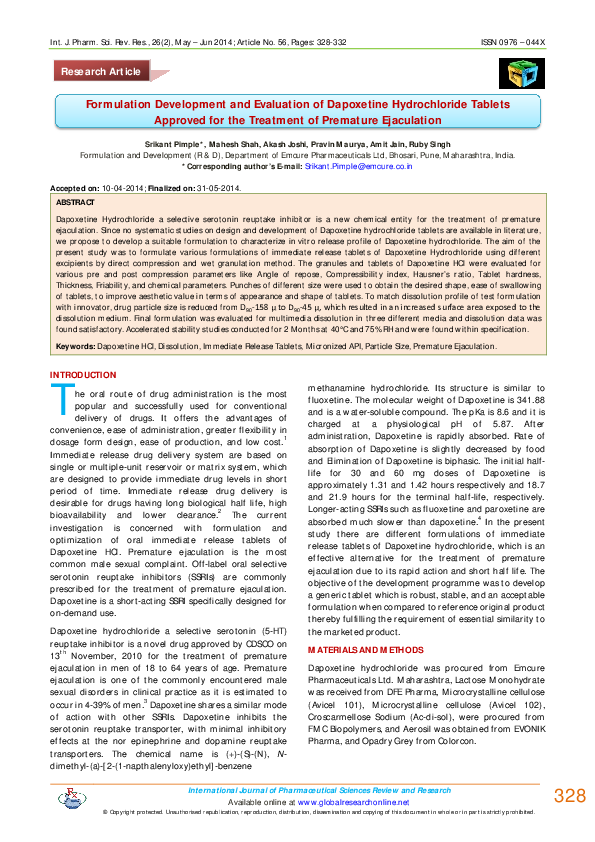 Pdf Formulation Development And Evaluation Of Dapagliflozin And Metformin Bilayered Tablet
