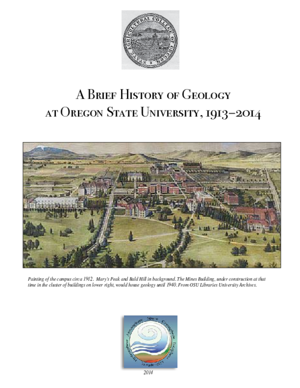 (PDF) A Brief History of Geology at Oregon State University, 1913–2014 ...