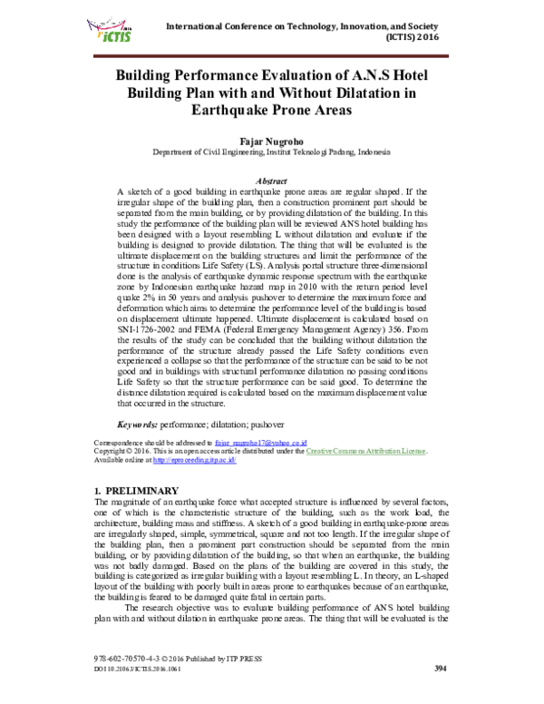 (PDF) Building Performance Evaluation of A.N.S Hotel Building Plan with ...