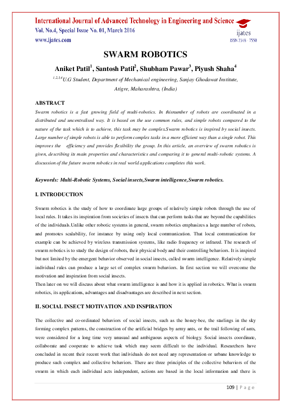 (PDF) Swarm Robotics