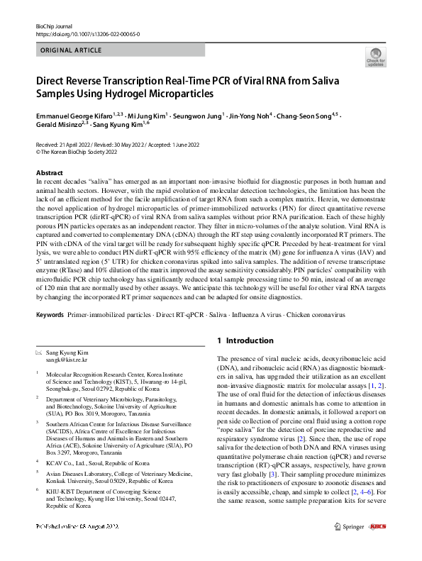 (PDF) Direct Reverse Transcription Real-Time PCR of Viral RNA from ...