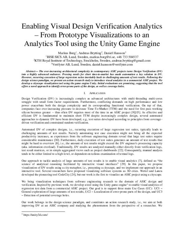 Pdf Enabling Visual Design Verification Analytics From Prototype Visualizations To An