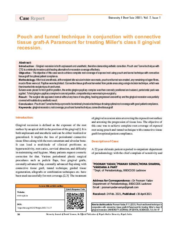 (PDF) Pouch and tunnel technique in conjunction with connective tissue ...