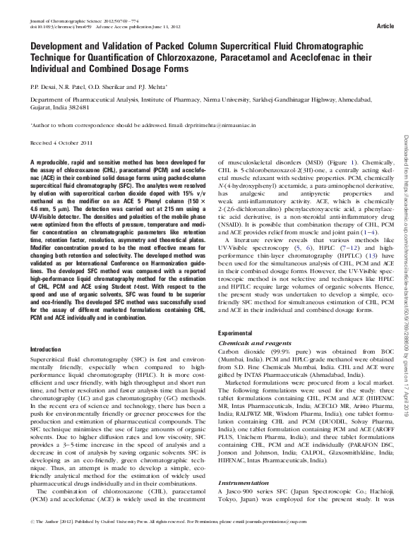 (PDF) Development and Validation of Packed Column Supercritical Fluid Chromatographic Technique ...