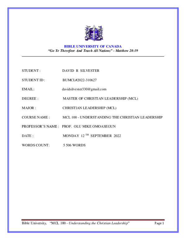 (PDF) UNDERSTANDING THE CHRISTIAN LEADERSHIP