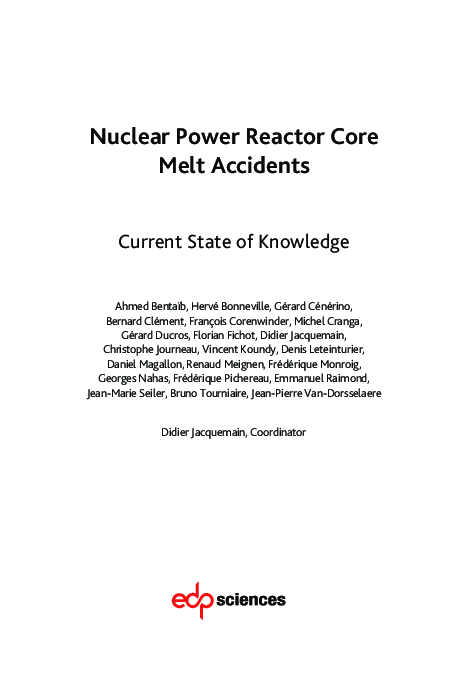 (PDF) Nuclear Power Reactor Core Melt Accidents