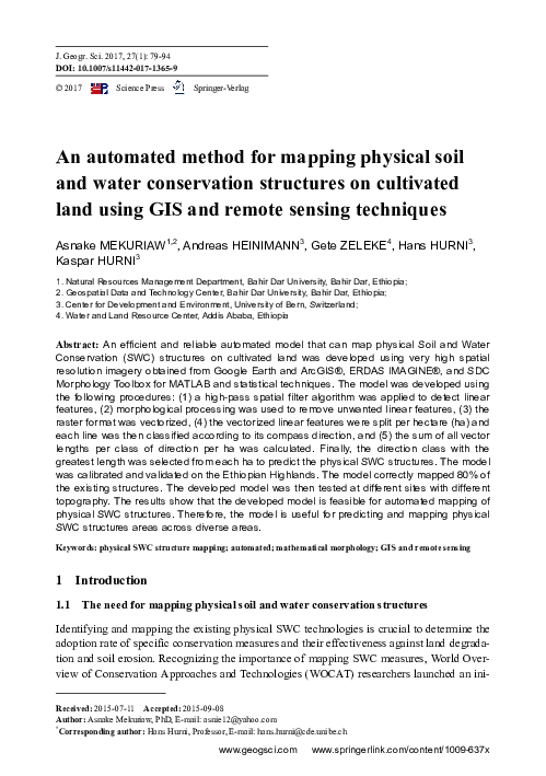 (PDF) An automated method for mapping physical soil and water conservation structures on ...