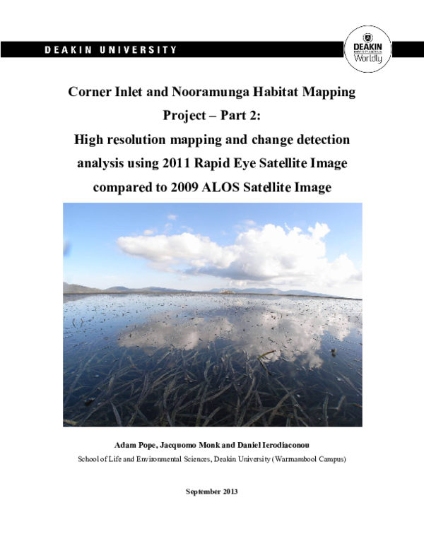 (PDF) Corner inlet and Nooramunga habitat mapping project