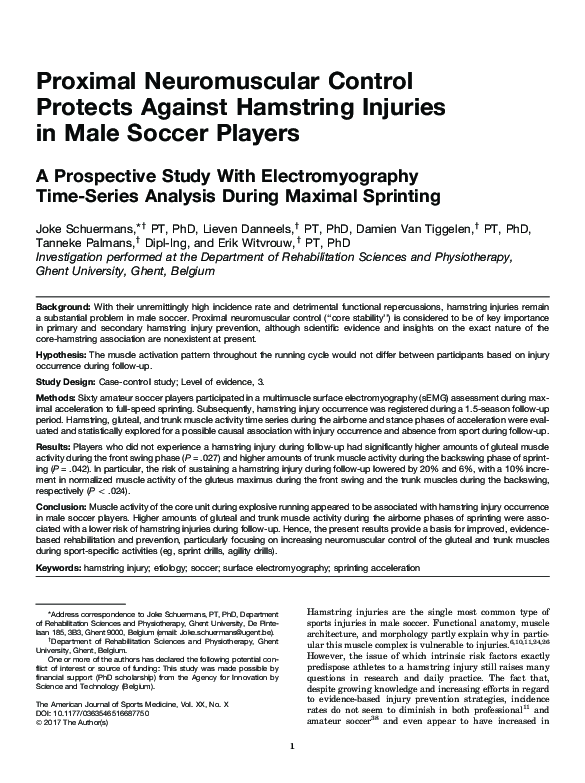 (PDF) Proximal Neuromuscular Control Protects Against Hamstring ...
