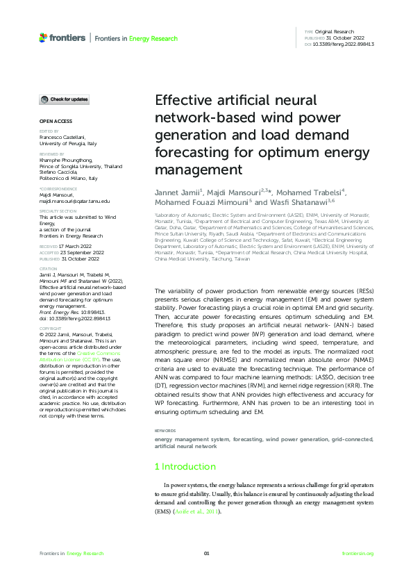 (PDF) Effective artificial neural network-based wind power generation and load demand ...