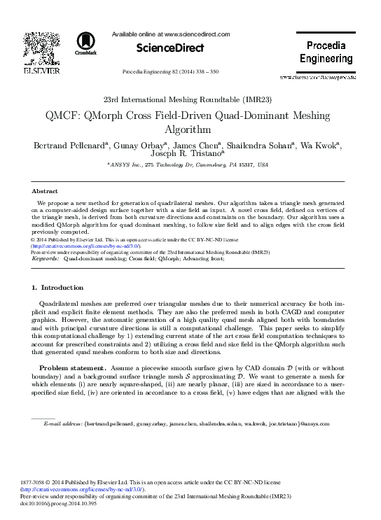 (PDF) QMCF: QMorph Cross Field-driven Quad-dominant Meshing Algorithm