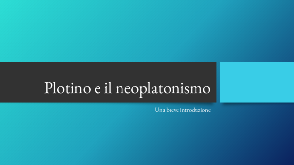 (PDF) Plotino e il neoplatonismo Simone Astorino FINO PhD-Uniupo