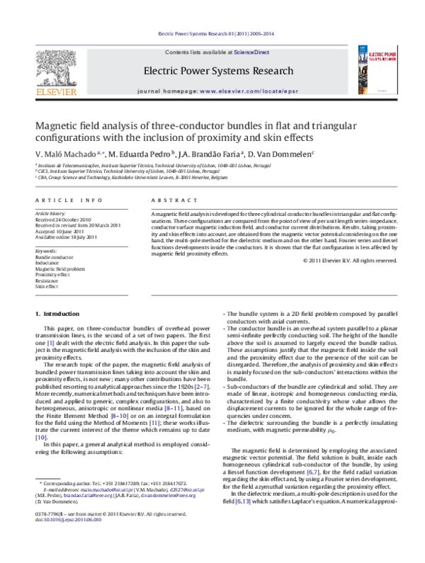 (PDF) Magnetic field analysis of three-conductor bundles in flat and ...