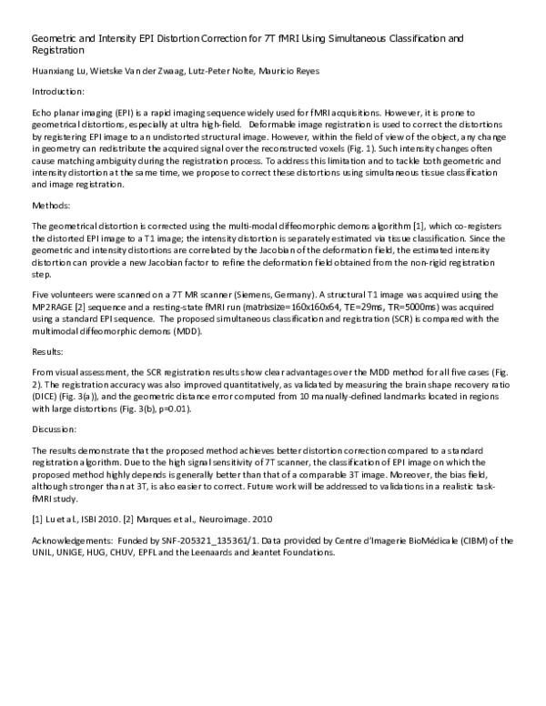 (PDF) Geometric and Intensity EPI Distortion Correction for 7T fMRI ...