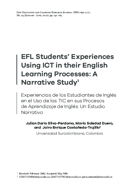 (PDF) Experiences of English as Foreign Language student using ICT in their learning process