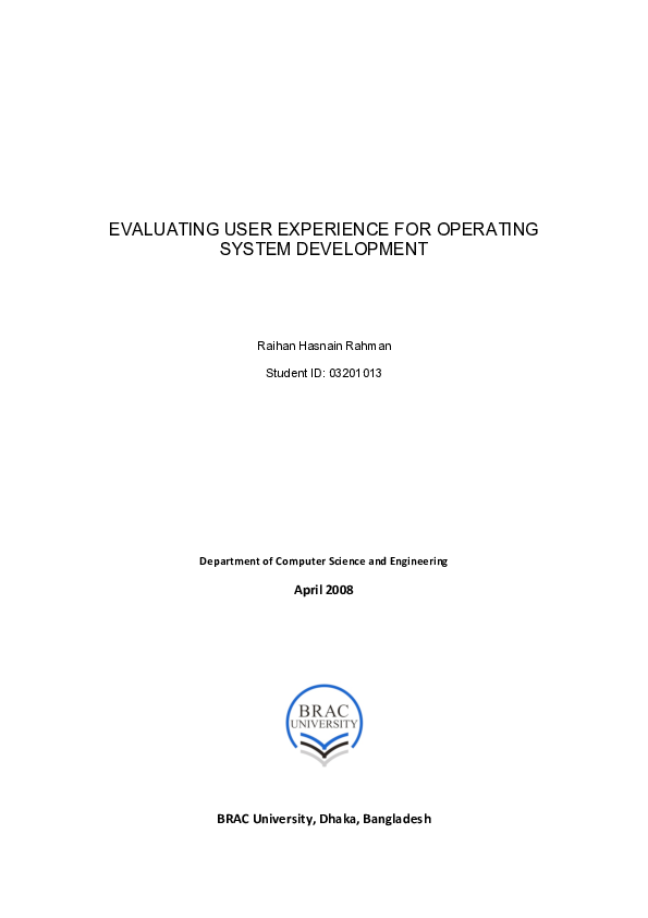 (PDF) Evaluating user experience for operating system development