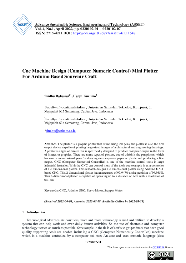 (PDF) Cnc Machine Design (Computer Numeric Control) Mini Plotter For ... (PDF) Cnc Machine Design (Computer Numeric Control) Mini Plotter For ...