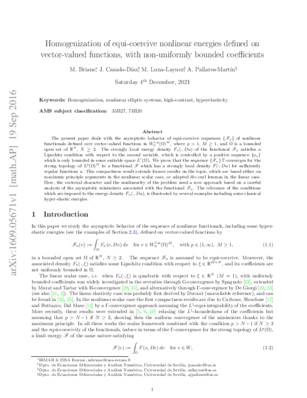 (PDF) Homogenization of equi-coercive nonlinear energies defined on vector-valued functions ...