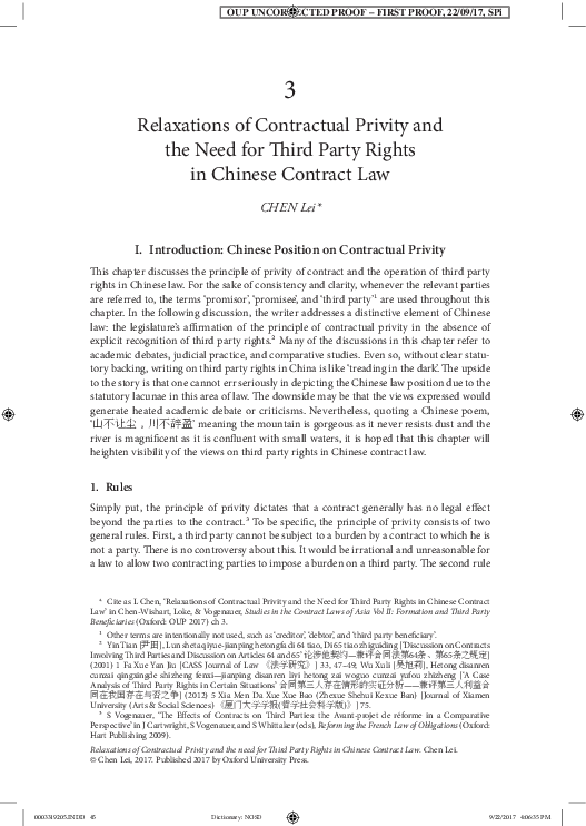 (PDF) Relaxations of Contractual Privity and the Need for Third Party ...