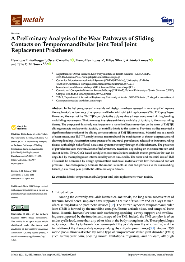 (PDF) A Preliminary Analysis of the Wear Pathways of Sliding Contacts ...