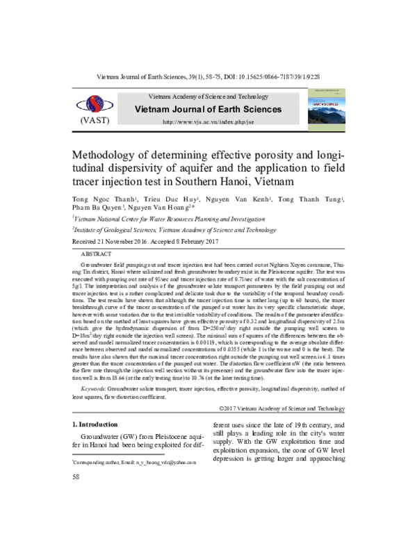 (PDF) Methodology of determining effective porosity and longitudinal ...