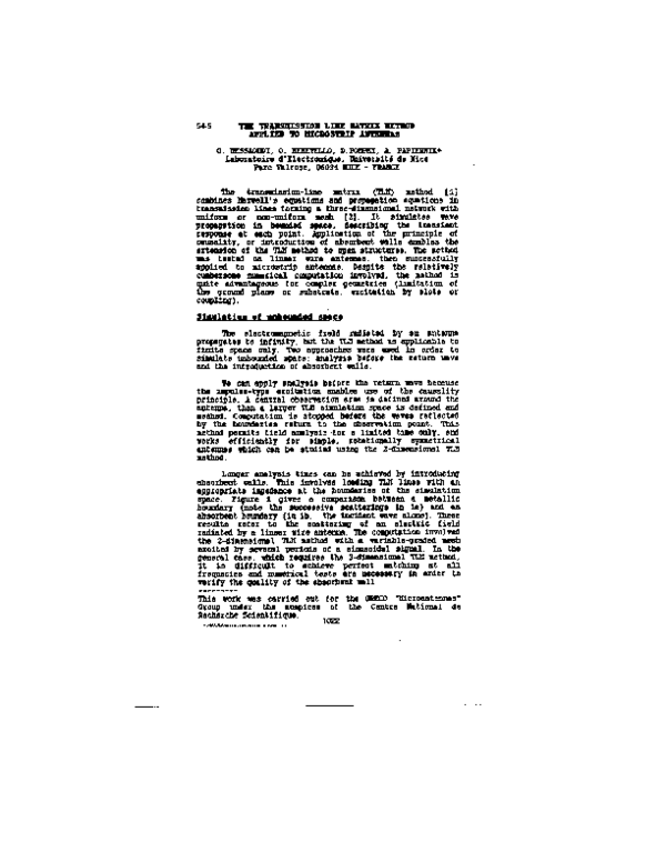 Pdf The Transmission Line Matrix Method Applied To Microstrip Antennas Omar Messaoudi