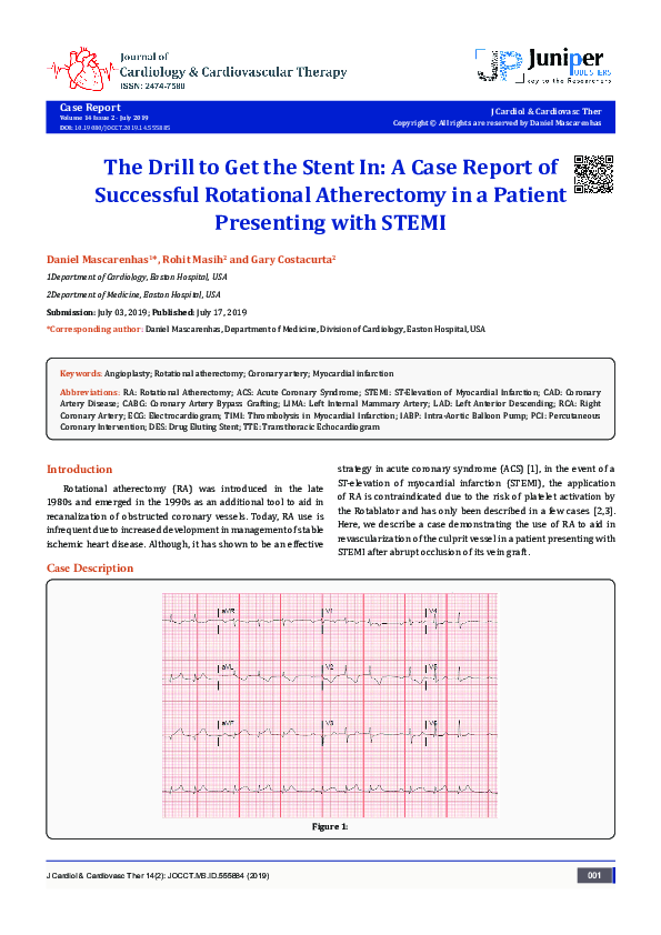 (PDF) The Drill to Get the Stent In: A Case Report of Successful ...