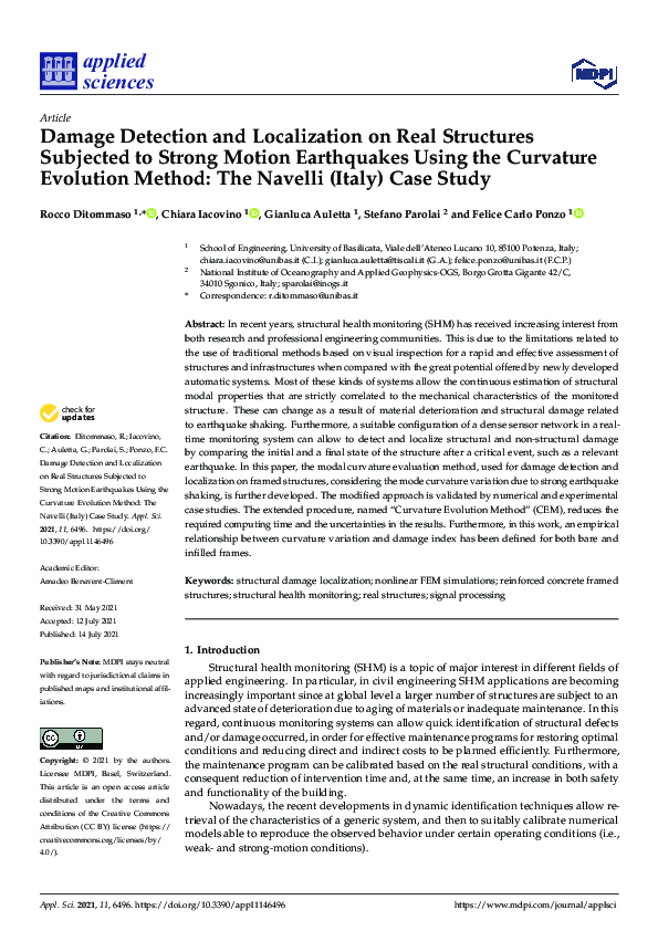 (PDF) Damage Detection and Localization on Real Structures Subjected to ...