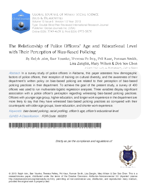 (PDF) The Relationship of Police Officers Age and Educational Level ...