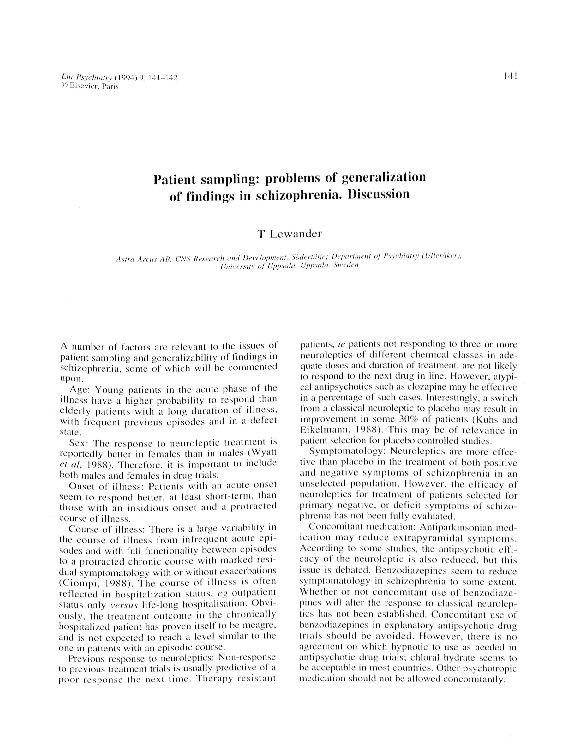 (PDF) Patient sampling: problems of generalization of findings in ...