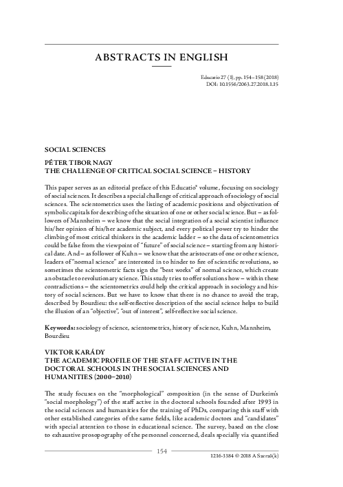 (PDF) Abstracts in English