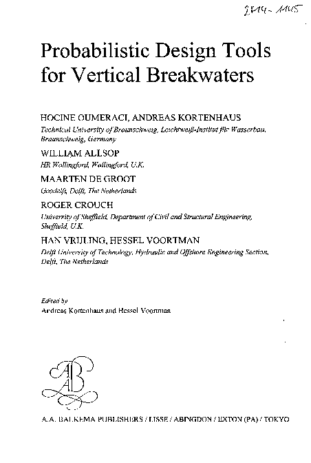 (PDF) Probabilistic design tools for vertical breakwaters