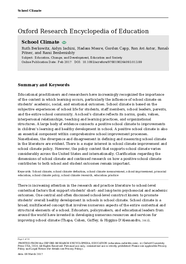 (PDF) School Climate