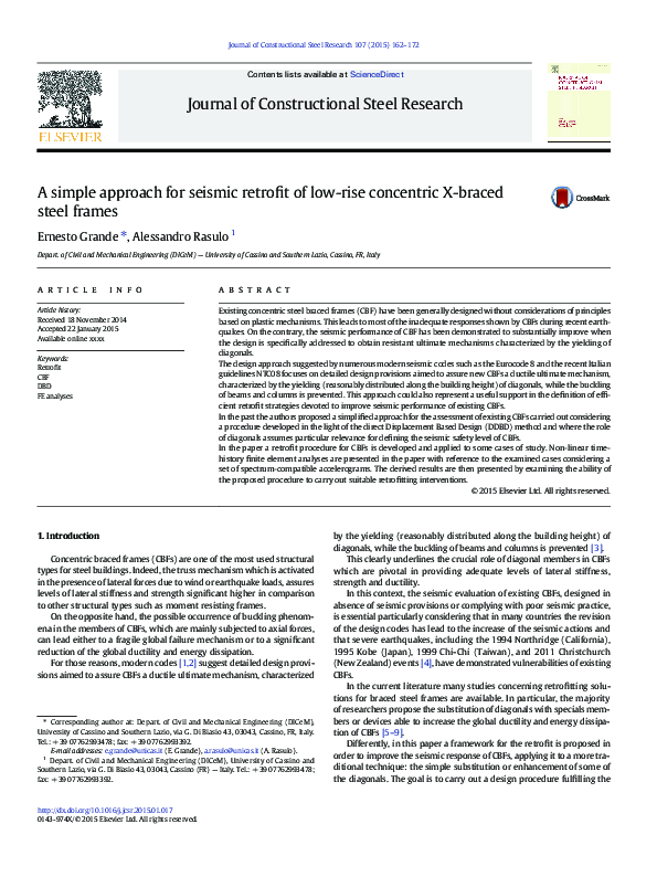 (PDF) A simple approach for seismic retrofit of low-rise concentric X ...