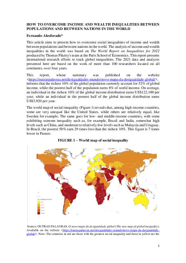 (PDF) HOW TO OVERCOME INCOME AND WEALTH INEQUALITIES BETWEEN ...