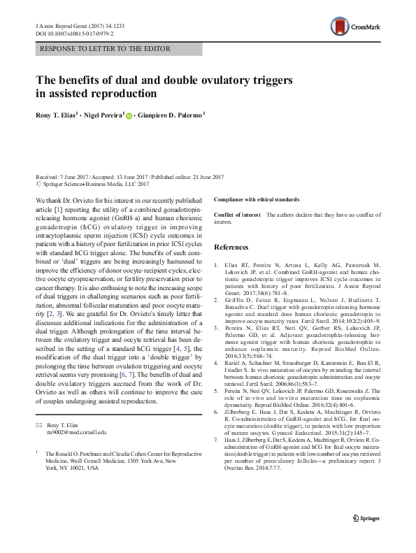(PDF) The benefits of dual and double ovulatory triggers in assisted ...