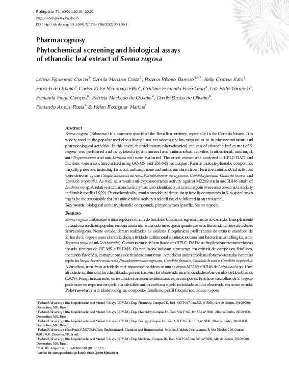 (PDF) Phytochemical screening and biological assays of ethanolic leaf ...