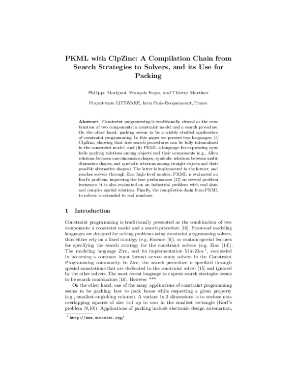 (PDF) PKML with ClpZinc: A Compilation Chain from Search Strategies to ...