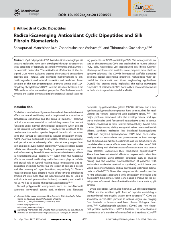 (PDF) Radical-Scavenging Antioxidant Cyclic Dipeptides and Silk Fibroin ...