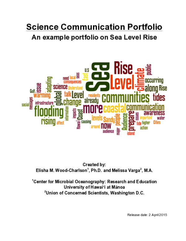(PDF) Science Communication Portfolio - Sea Level Rise (example)