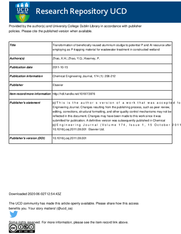 (PDF) Transformation of beneficially reused aluminium sludge to ...