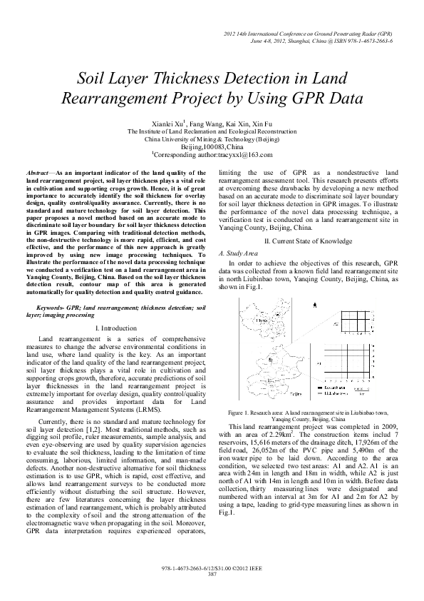 (PDF) GPR-Based Soil Layer Thickness Detection