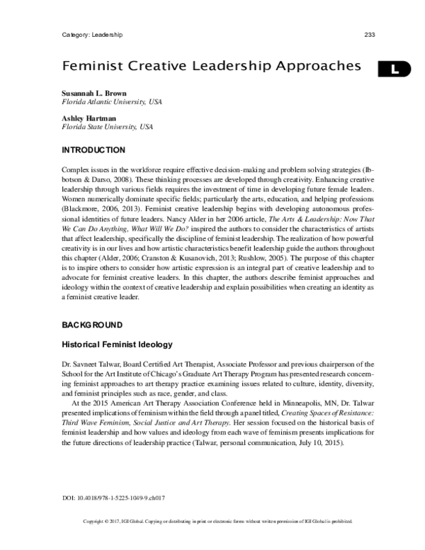 (PDF) Feminist Creative Leadership Approaches