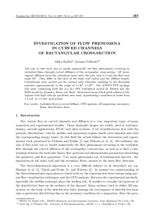 (PDF) Investigation of Flow Phenomena in Curved Channels of Rectangular Cross-Section